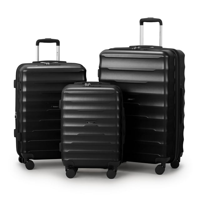 Zimtown 3 Piece Luggage Sets, ABS+PC Expandble Hardside Suitcase TSA ...