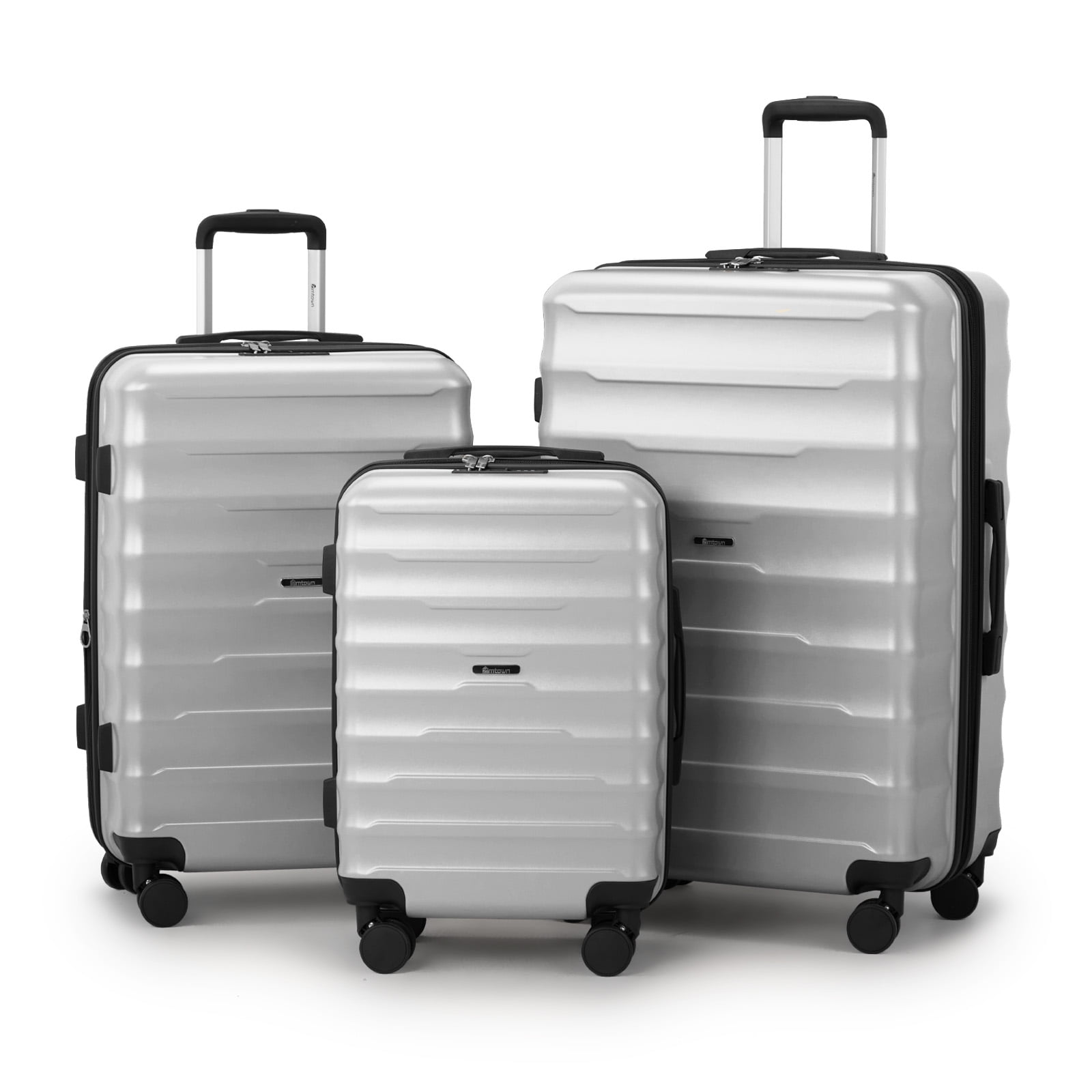 Zimtown 3-Piece Luggage Sets, Expandable Spinner Wheels, ABS+PC ...