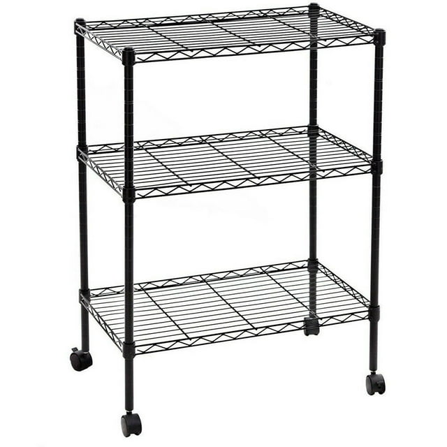 Zimtown 3 Tier Utility Shelving with Wheels, Movable Kitchen Storage ...