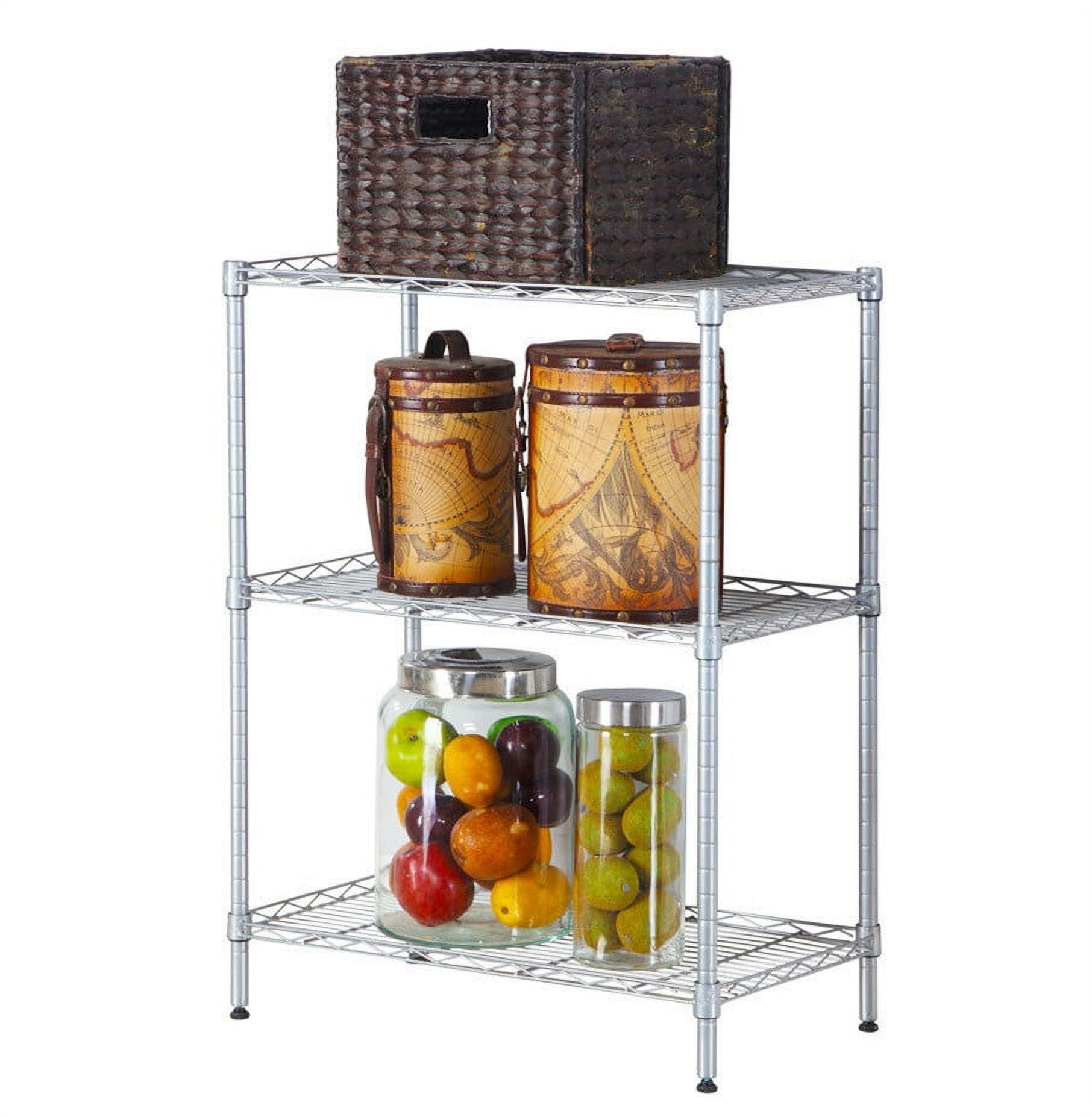 Zimtown Heavy Duty 3 Tier Steel Wire Shelving Rack, Adjustable Storage ...