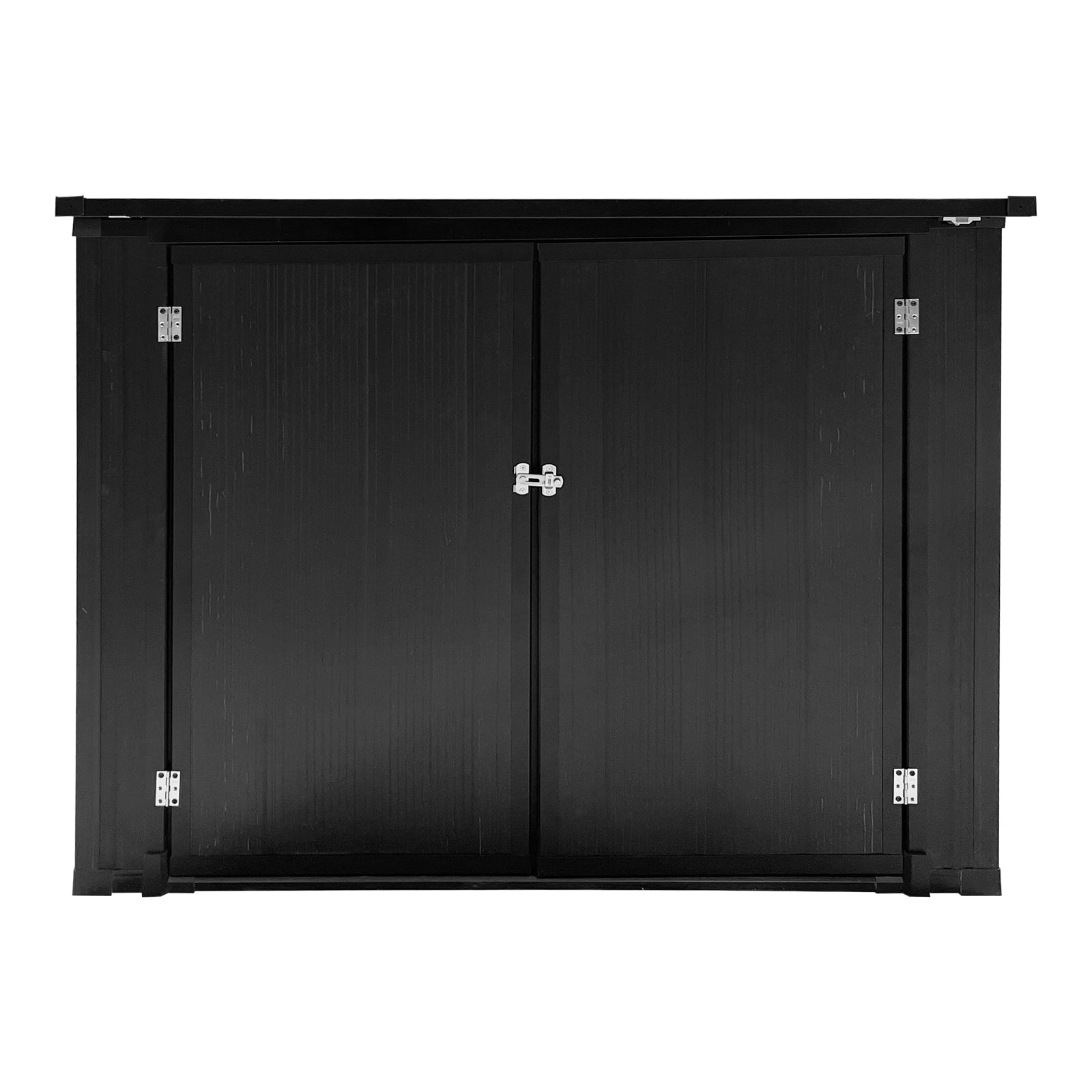 Zimtown 300-Gallon Extra Large Deck Box, Black Resin Outdoor Storage ...