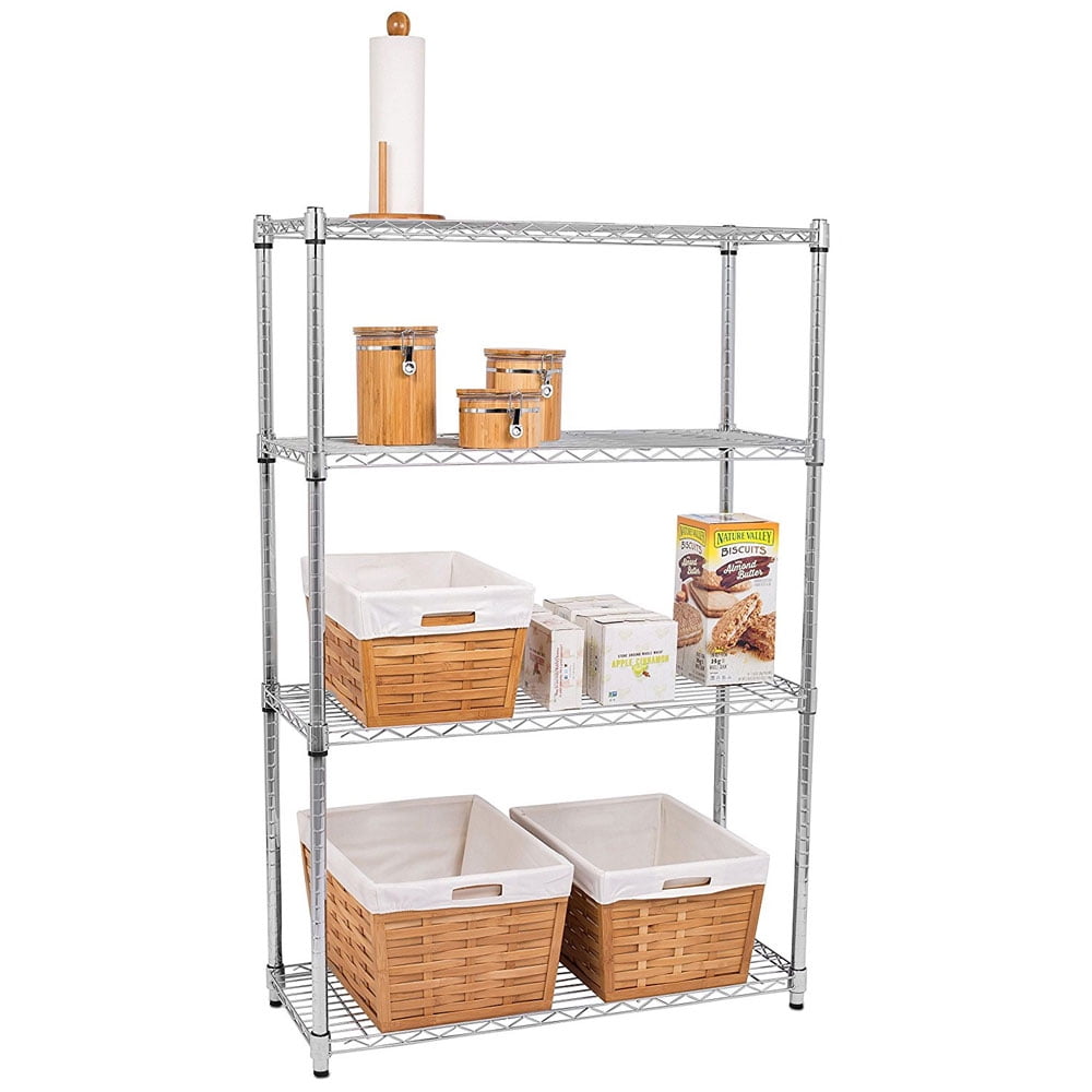 Zimtown 4-Layer Steel Rack, Adjustable Unit for Kitchen/Garage, Black ... Zimtown 4-Layer Steel Rack, Adjustable Unit for Kitchen/Garage, Black ...