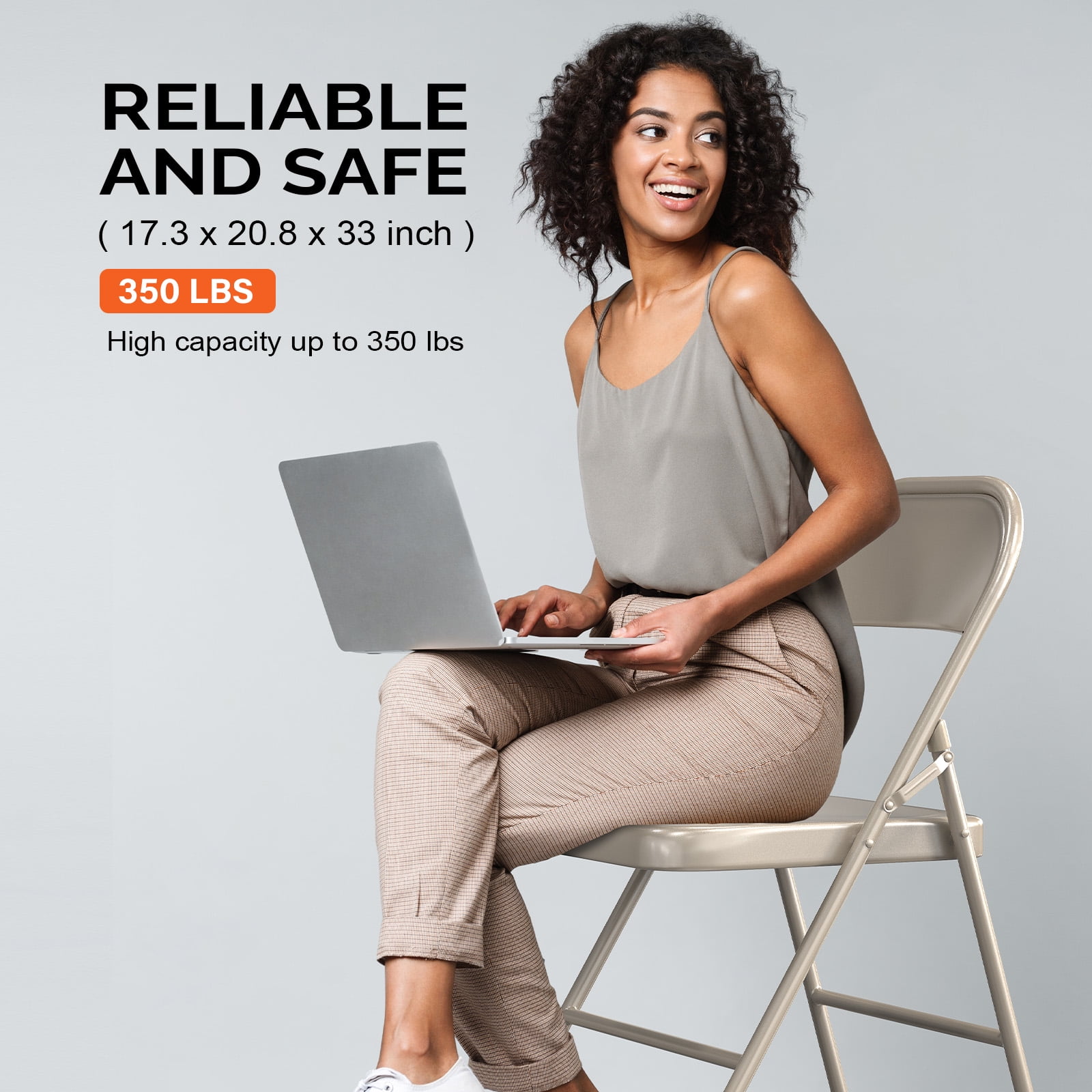 Zimtown 4 Piece Metal Folding Chair, Iron Portable Chair for Wedding ...