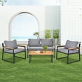 Zimtown 4-Piece Outdoor Patio Furniture Set for Backyard, Steel Frame ...
