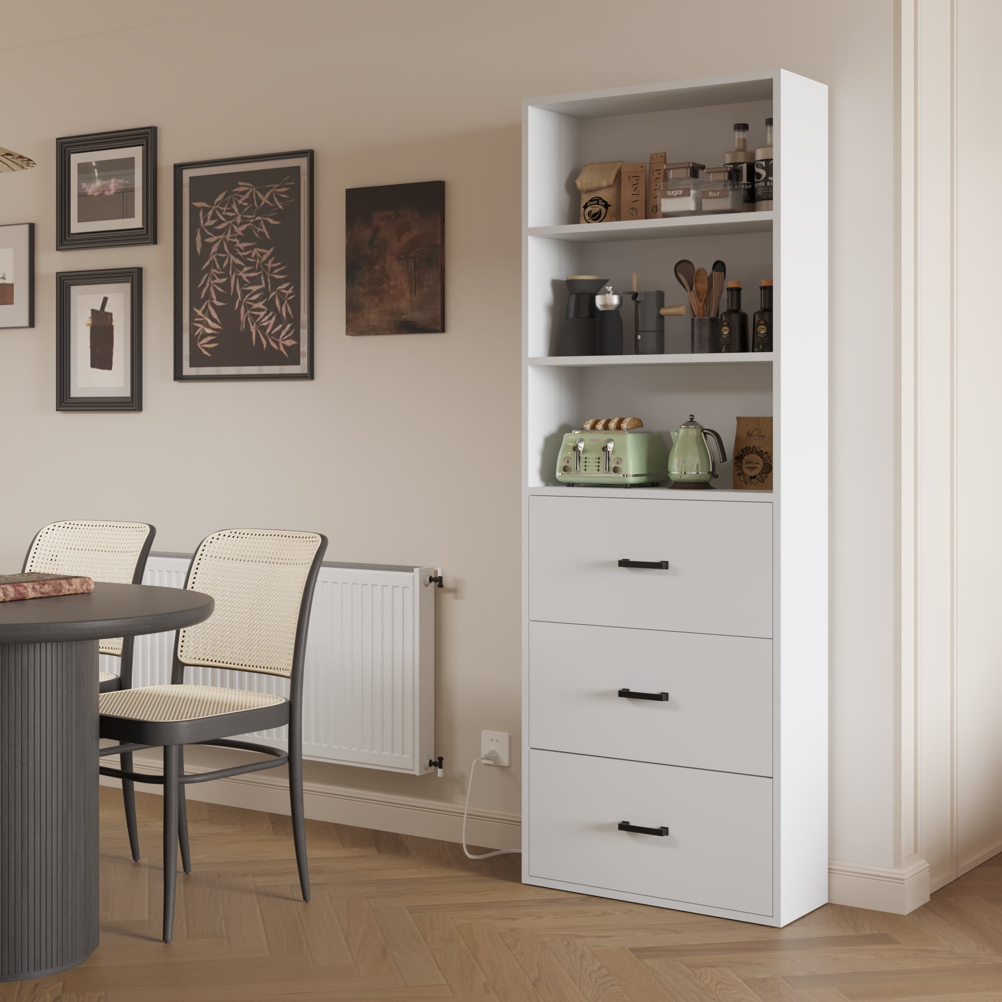 Zimtown 4 Tier Bookshelf and Bookcase, 70.8in Tall Bookshelves with ...