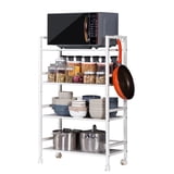 Zimtown 4-Tier Metal Kitchen Cart, Rolling Storage Cart with Wheels, 23 ...