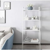 Zimtown Stylish Tall 4-Tier Metal Leaning Ladder Shelf Bookcase Storage ...