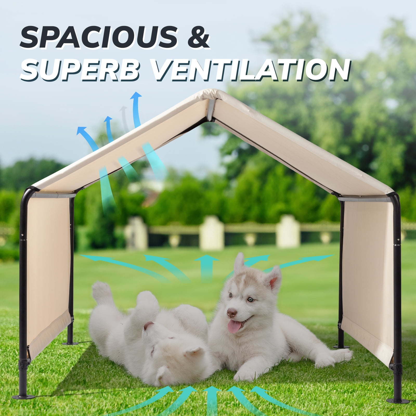 Zimtown 4'x4'x3' Outdoor Dog Shade Shelter, Tent for Large and Medium ...