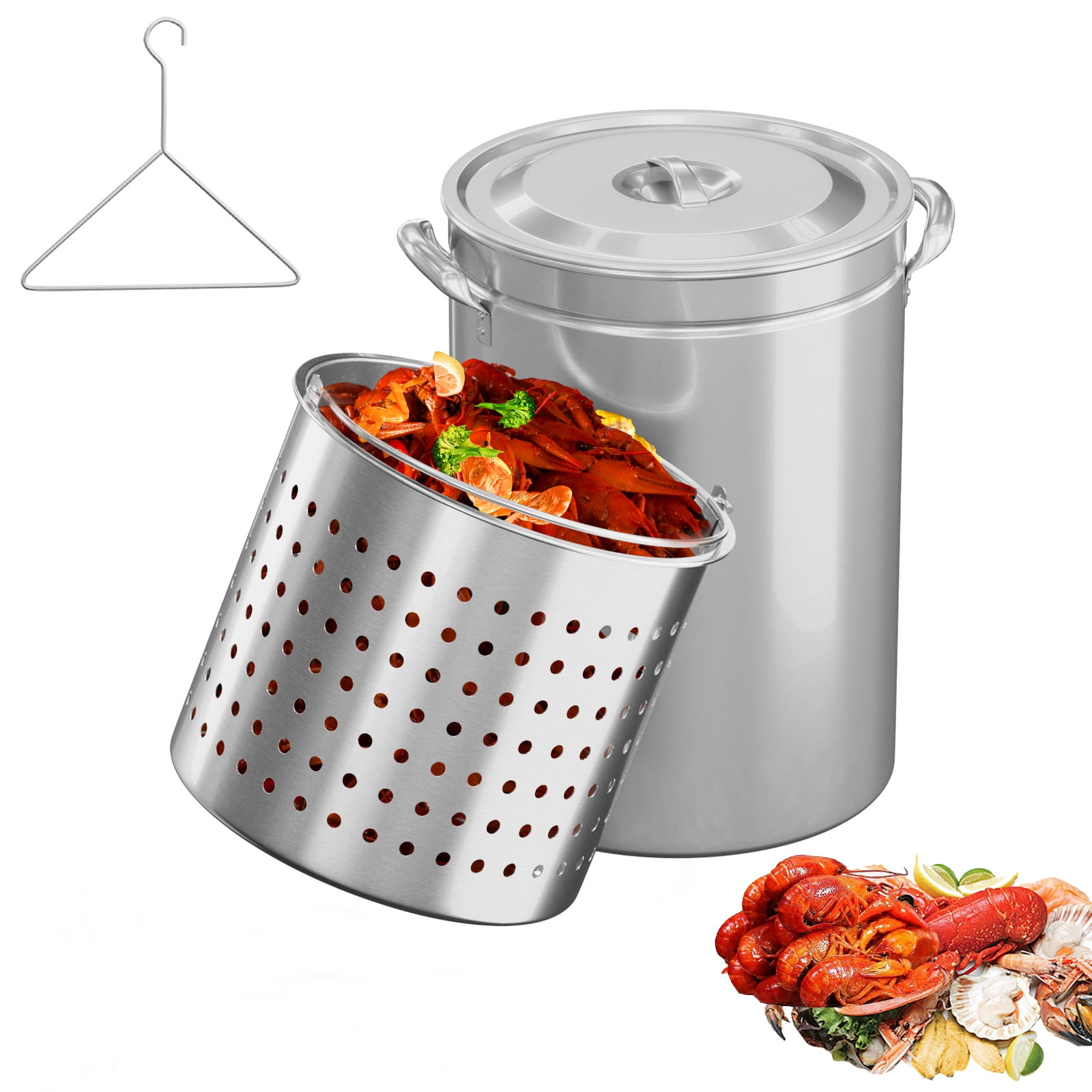 Zimtown 44qt Fryer Pot Turkey Pot Boil Pot Kit Stainless Steels ...
