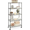 ZenSports 5-Tier 300LBS Steel Wire Shelving Unit with Wheels for ...