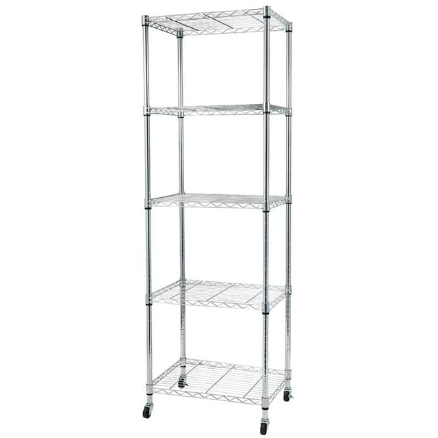 Zimtown 5-Tier Rolling Wire Shelving, Adjustable Storage Rack for ...