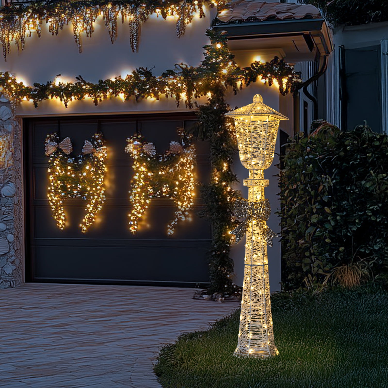 Zimtown 5ft Christmas Lamp Post Lighted Outdoor Christmas Decoration ...
