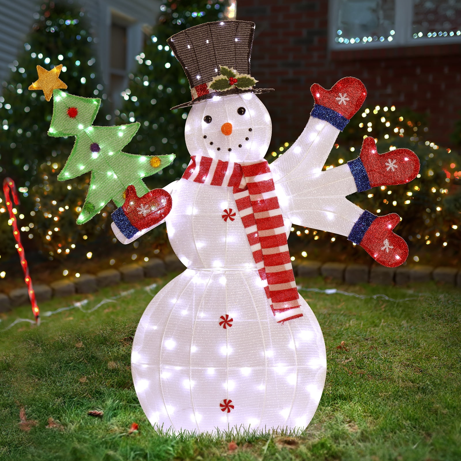 Zimtown 5ft LED Lighted 2-D Snowman Christmas Snowman - Walmart.com