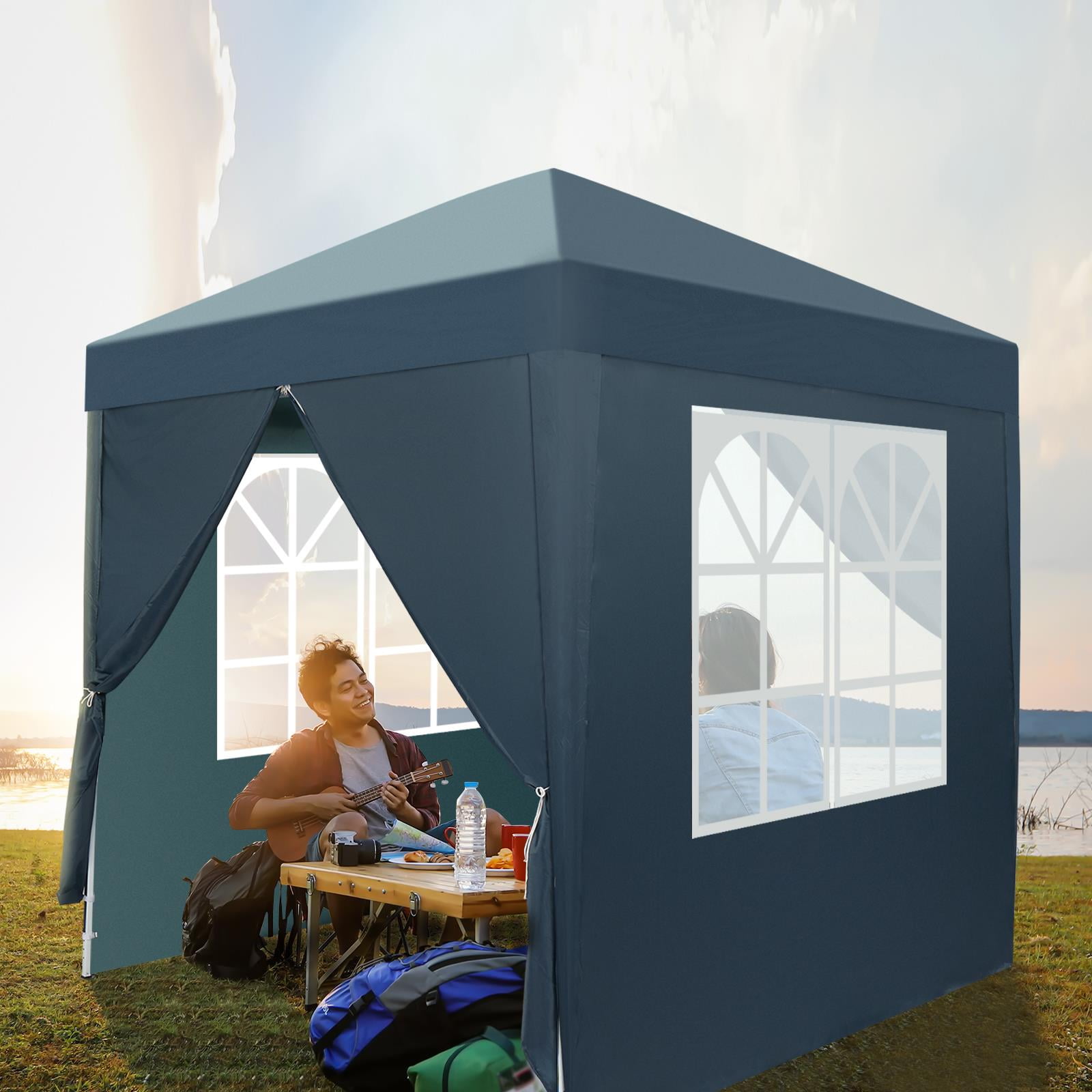 Zimtown 6.5ft x 6.5ft Pop Up Gazebo Canopy Tent, Waterproof, 4 ...