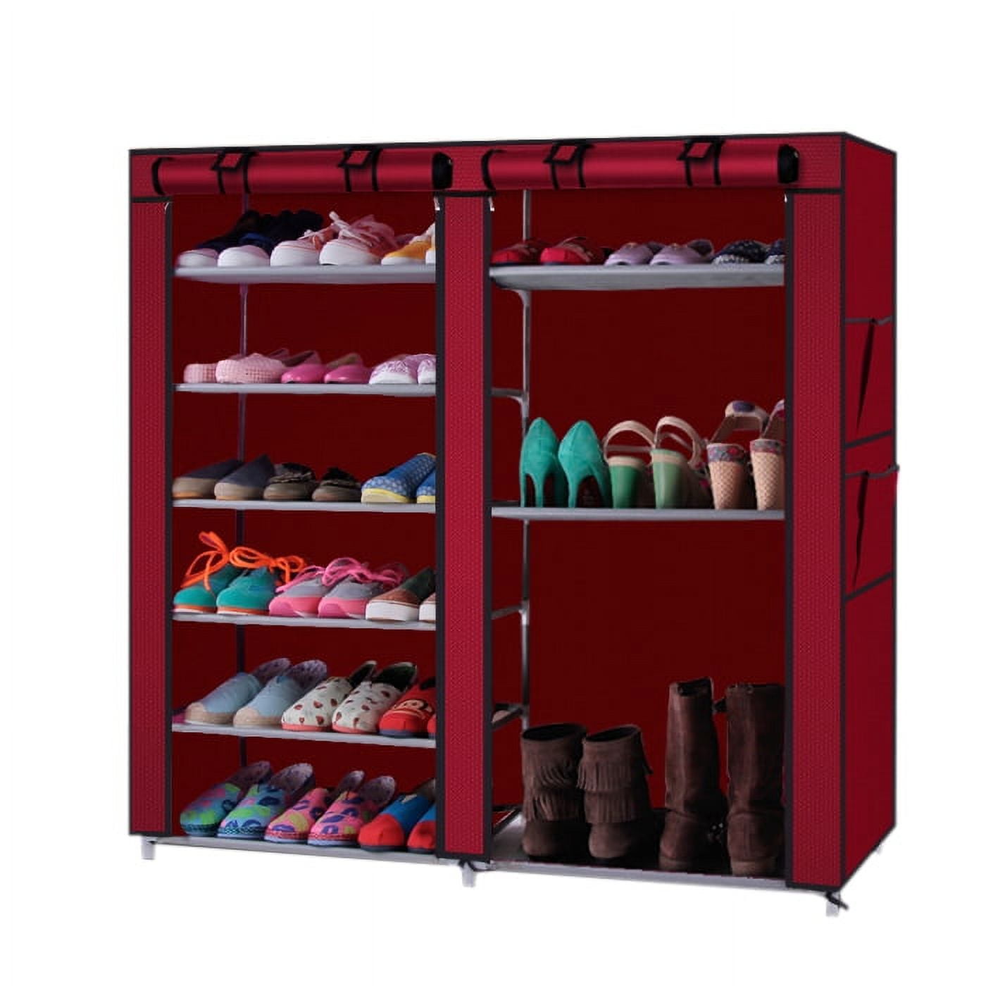 Zimtown 6-Tier 12-Grid Vertical Enclosed Shoe Cabinet, Space-Saving ...