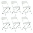 Zimtown 6-Pack White Folding Chairs, Stackable Plastic Seats, Space ...
