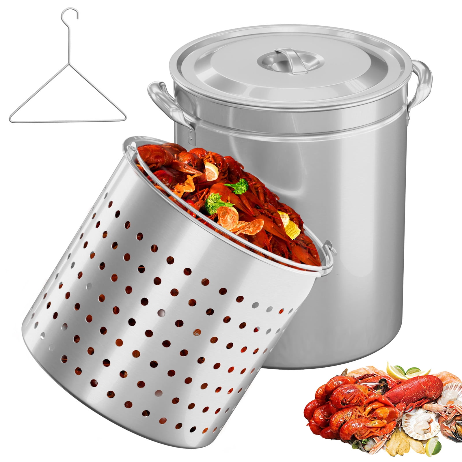 Zimtown 62qt Fryer Pot Turkey Pot Boil Pot Kit Stainless Steels ...