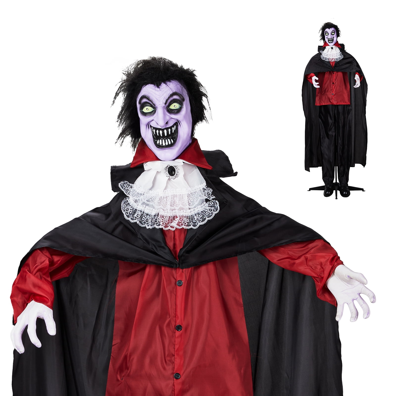 Zimtown 6FT Halloween Animatronic Vampire Standing Outdoor Halloween ...