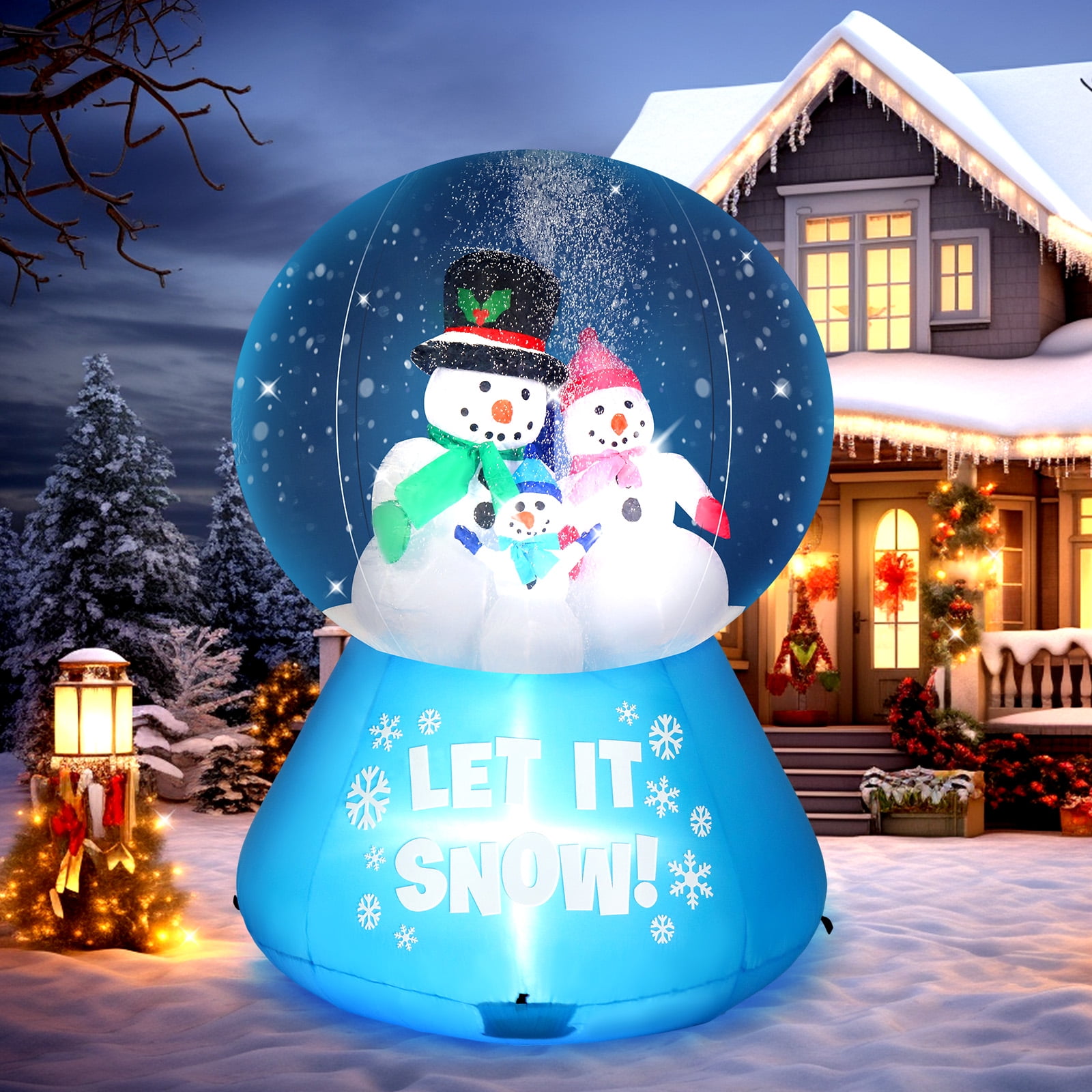Zimtown 6FT Inflatables Snowman Family Outdoor Christmas Decorations ...