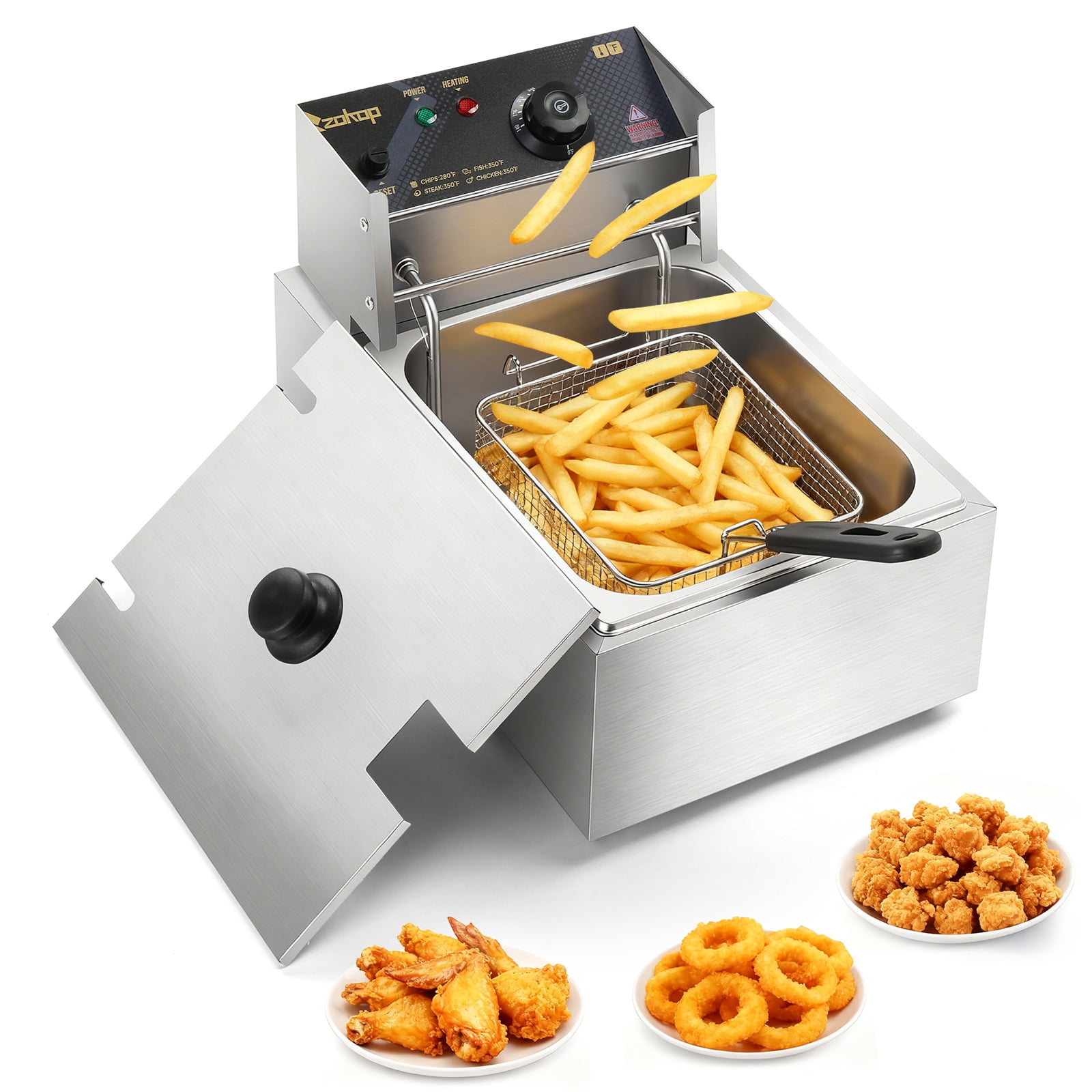 Zimtown Commercial Electric Countertop Stainless Steel Dual Deep Fryer ...