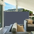Zimtown 71" x 118" Retractable Side Awning Wind Screen Privacy Gray ...