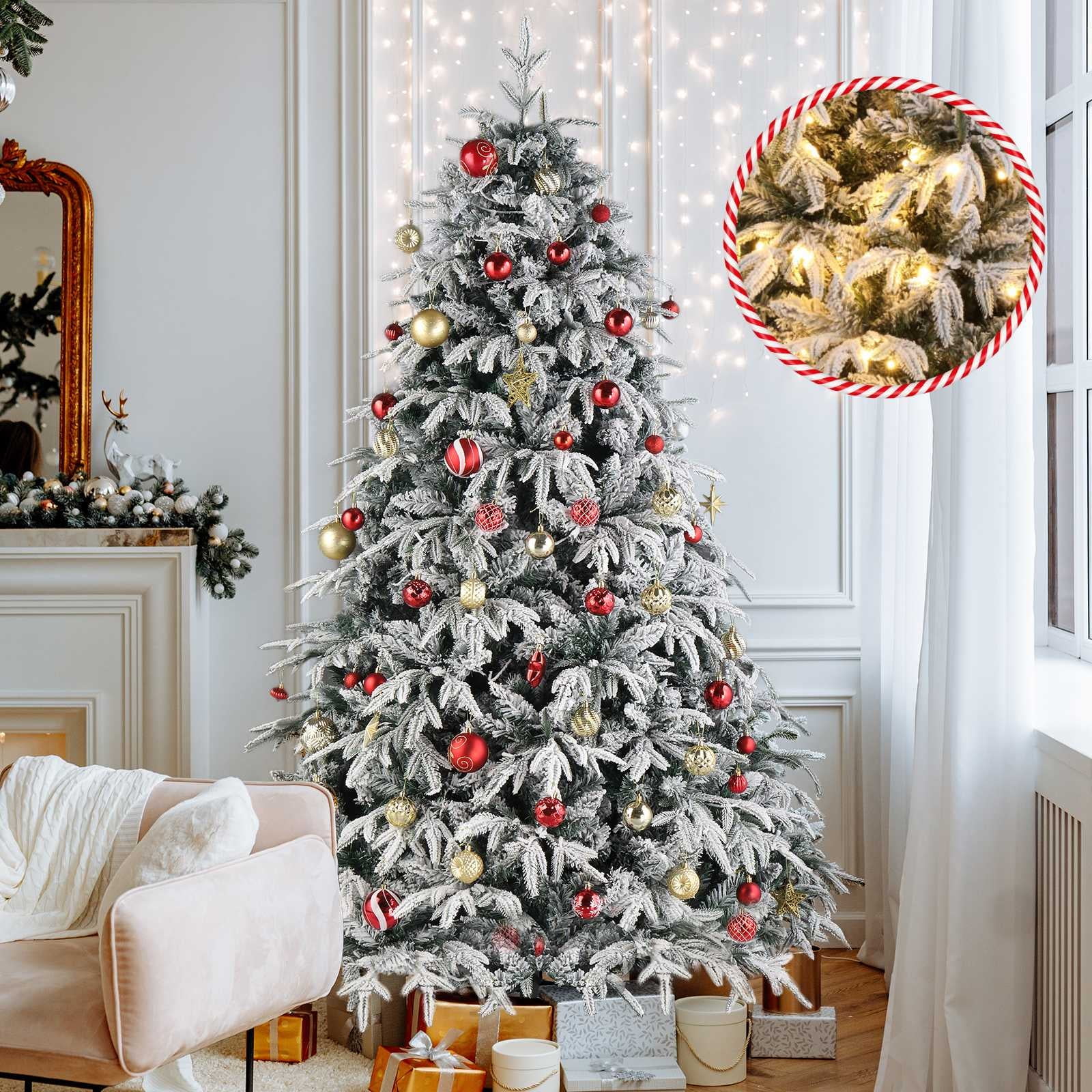 Zimtown 7ft Green Pre-Lit Xmas Tree with Remote, 450 LEDs, Auto Open ...