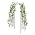 Zimtown 86'' Vinyl Garden Arbor Arch, Outdoor Backyard Trellis for ...