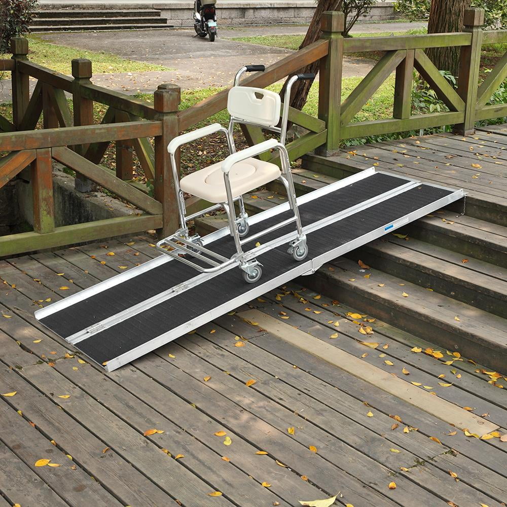 "Zimtown 96"" x 28"" Foldable Mobility Ramp, Extra Wide Aluminum ...