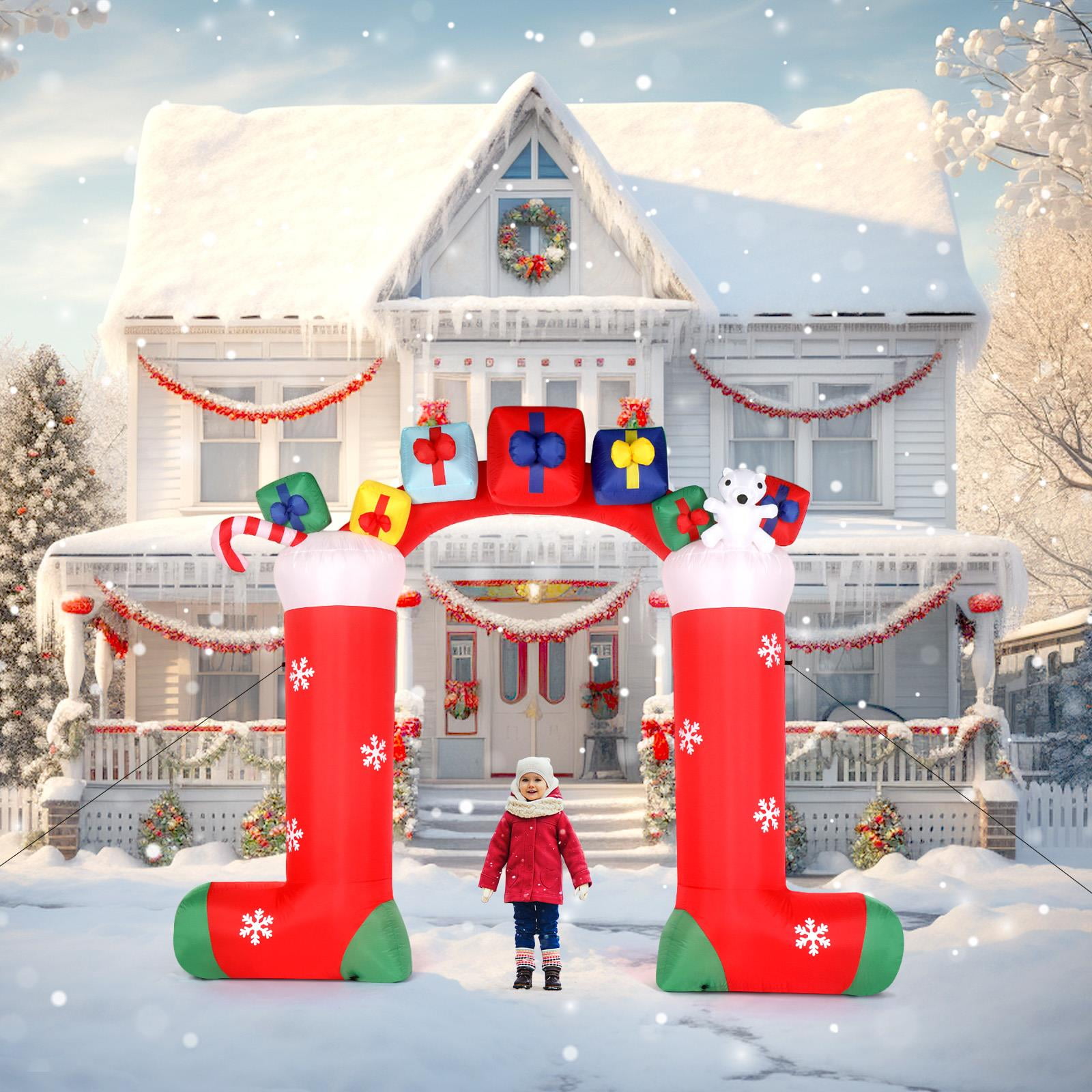 Zimtown 9FT Inflatables Arch Archway Outdoor Christmas Decor Sock Door ...