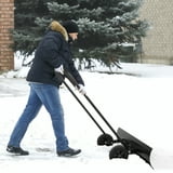 Zimtown Adjustable Wheeled Snow Pusher, Winter Driveway Back Saver ...