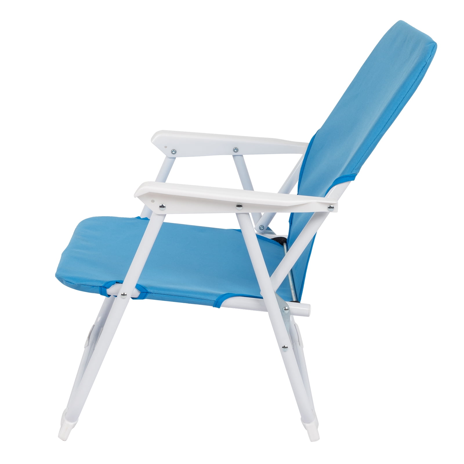 Zimtown Folding Portable Beach Chair, Blue, Steel Frame, 220 lbs ...
