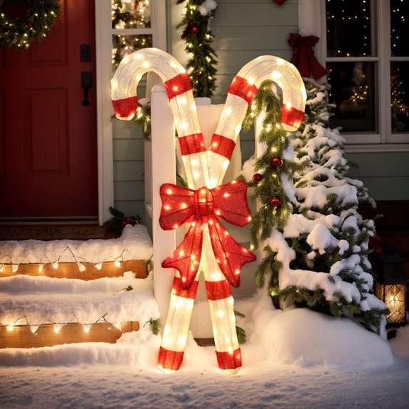Zimtown Christmas Candy Cane Set Lighted Outdoor Yard Decoration LED ...