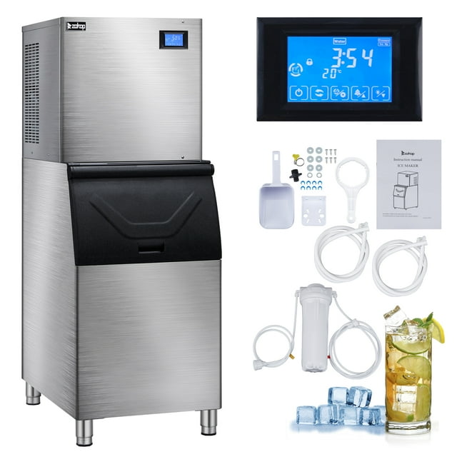 Zimtown Commercial Ice Maker Machine, 400LBS/24H Smart LCD Panel ...