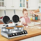 Zimtown Commercial Waffle Maker Double Heads 110V 2400W Non-stick Round ...