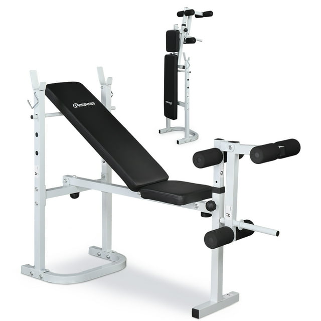 Zimtown Home Barbell Olympic Weight Bench, Folding & Adjustable, with ...