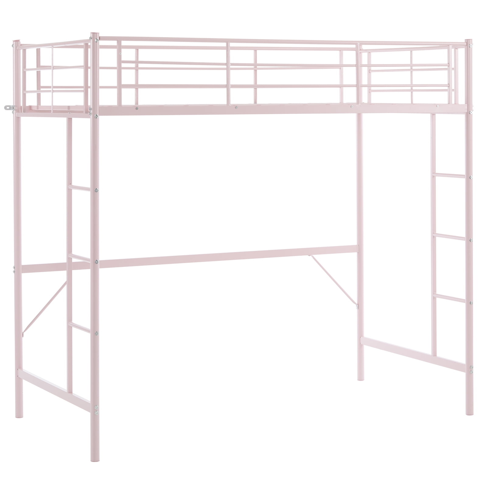 Zimtown Full Loft Bed with Stairs Metal Single Loft Bunk Bed with ...