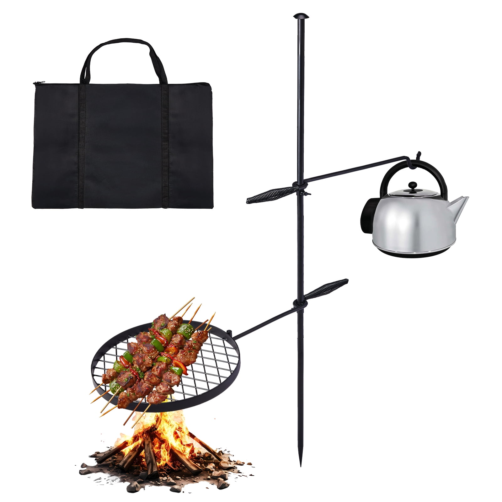 Zimtown Grill Campfire Grate Swing Cooking Stand,BBQ Grill Portable ...
