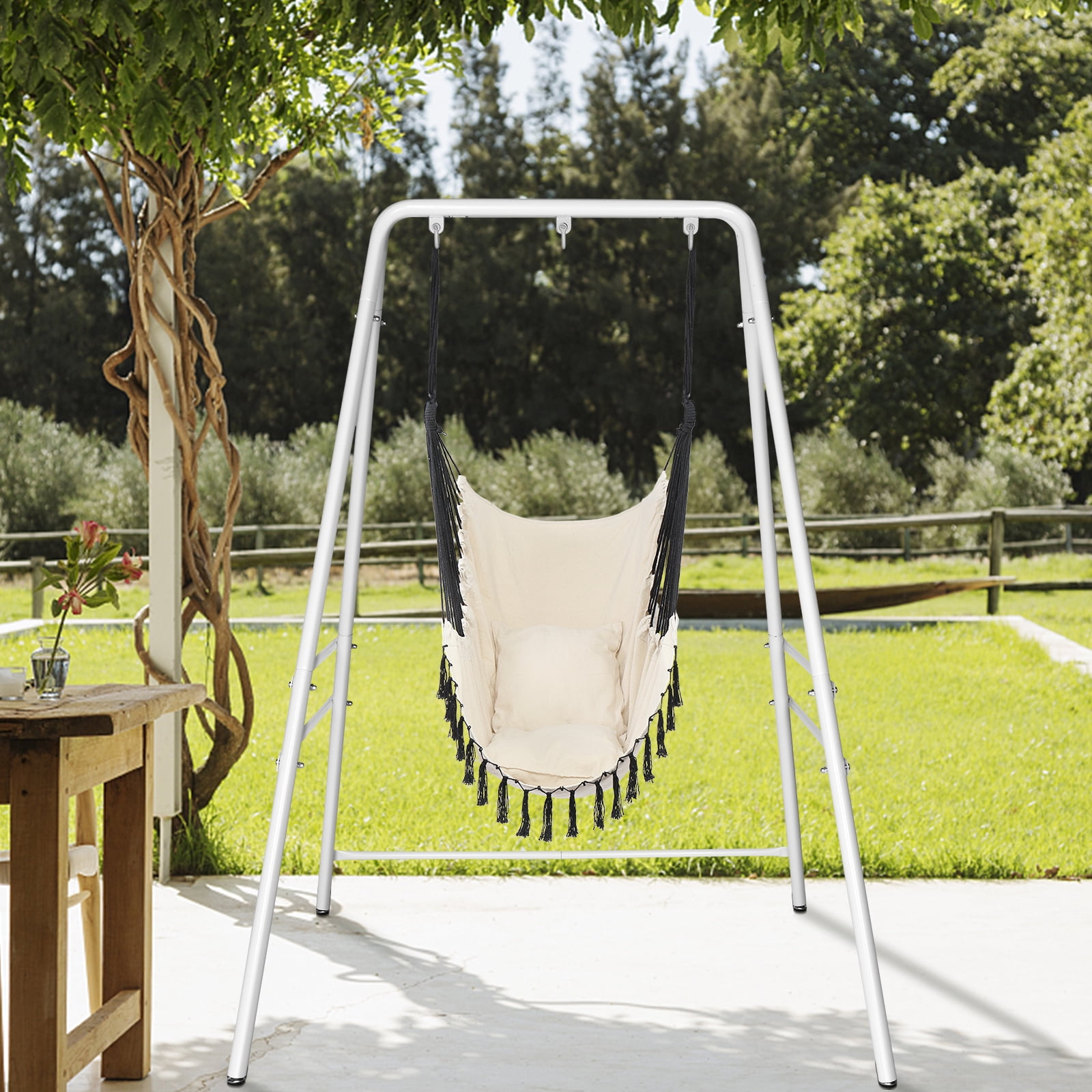 Zimtown Large Hammock Chair Stand, Heavy Duty Swing Stand for Outdoor ...