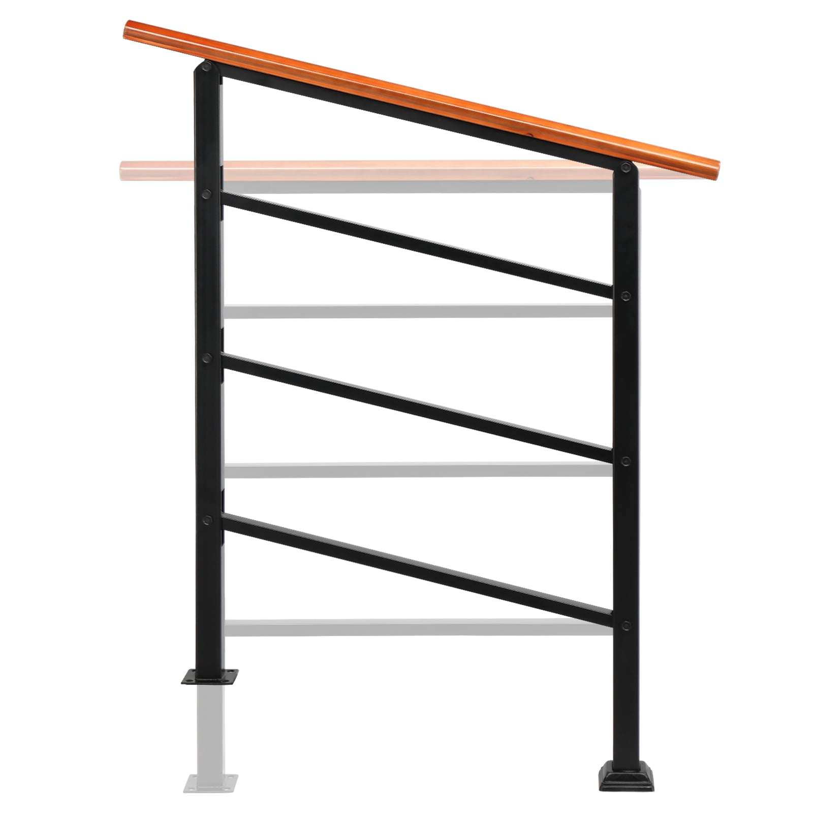 Zimtown Handrail for Stairs Fits 2 or 3 Steps Outdoor Stair Railing ...