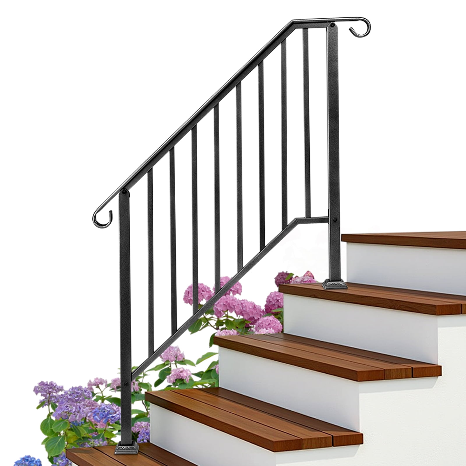 Zimtown Handrails for Outside Steps Handrails for Stairs Fits 1-4 Step ...