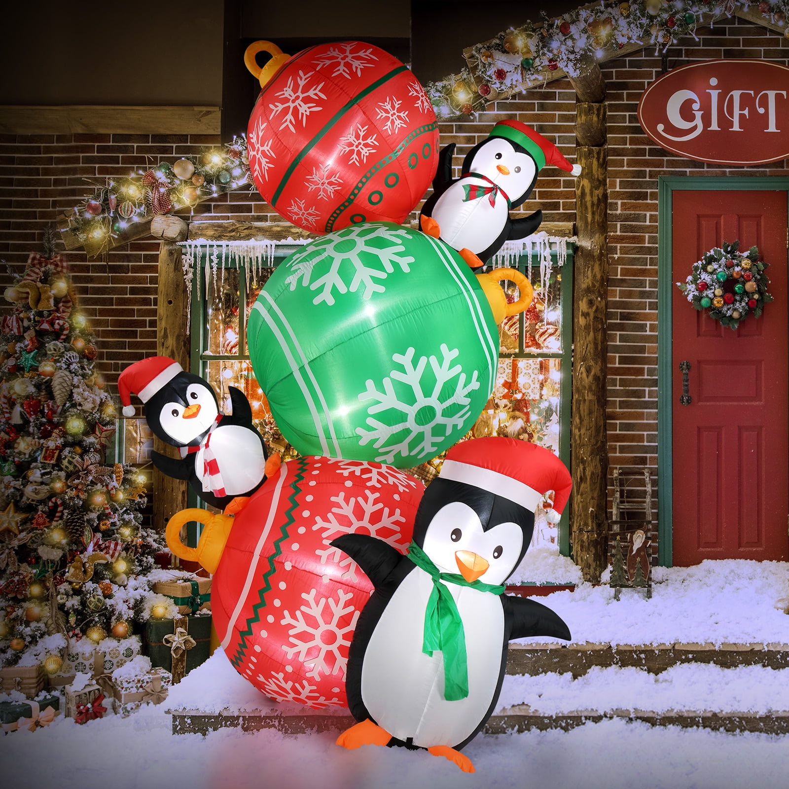 Zimtown Inflatables Penguins 9FT Outdoor Christmas Decorations for ...
