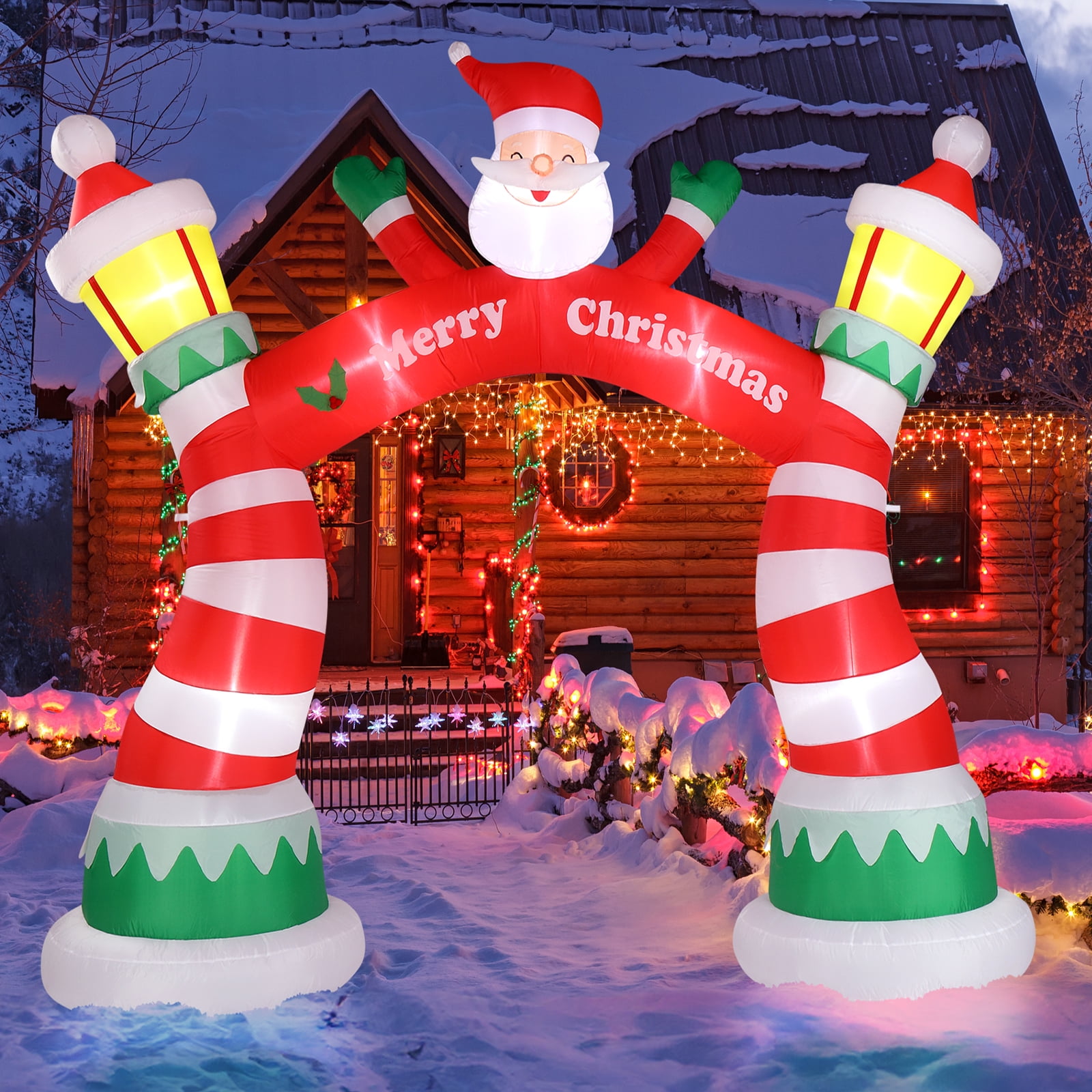 Zimtown Inflatables Santa Arch Outdoor Christmas Decorations Archway ...
