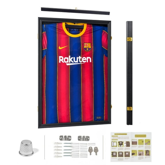 Zimtown Lockable Jersey Display Frame Case Shadow Box with UV ...