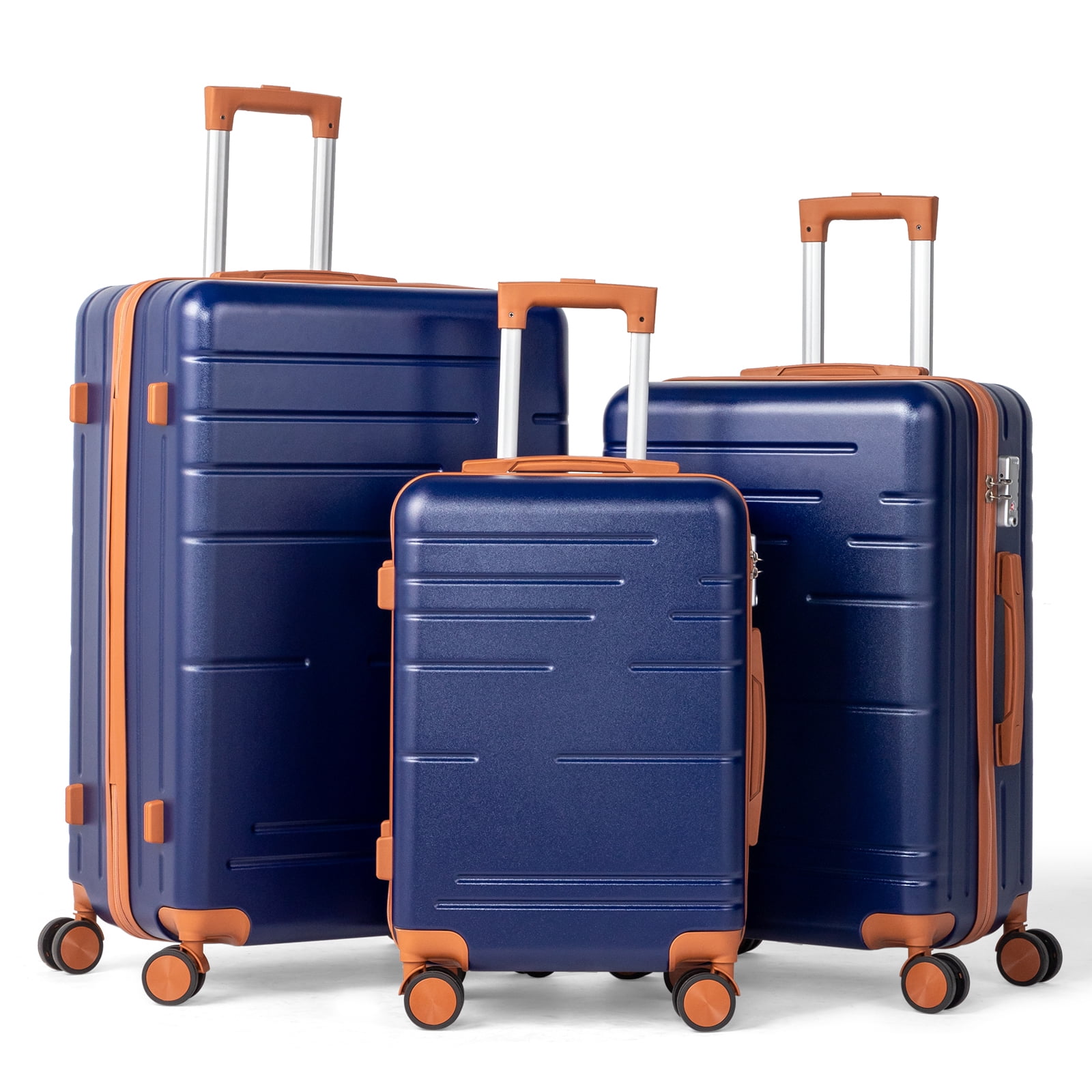 Zimtown Luggage 3 Piece Set ABS Hardside Lightweight Suitcase with TSA ...