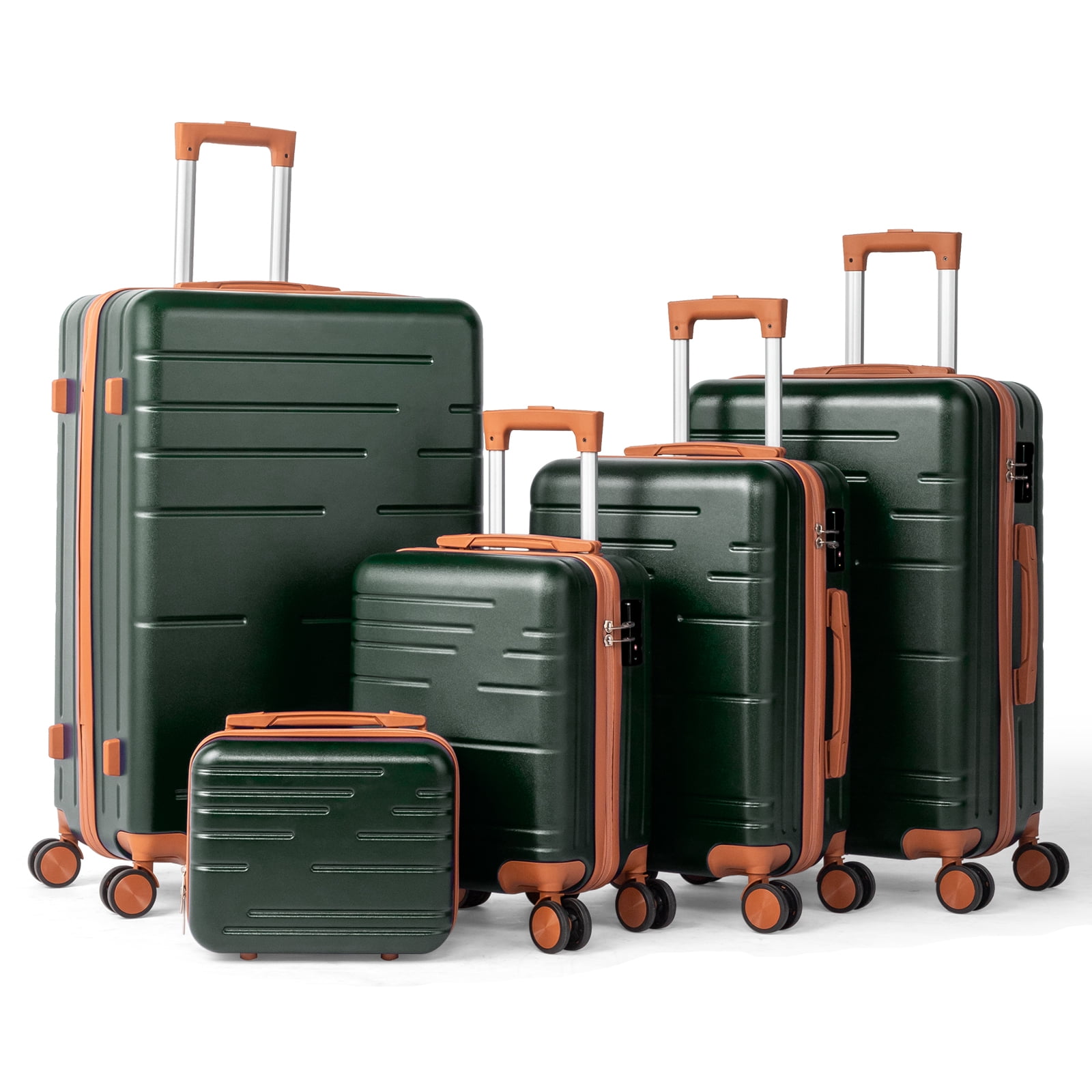 Zimtown Luggage 5 Piece Sets Suitcase ABS Hardside with Spinner Wheels ...