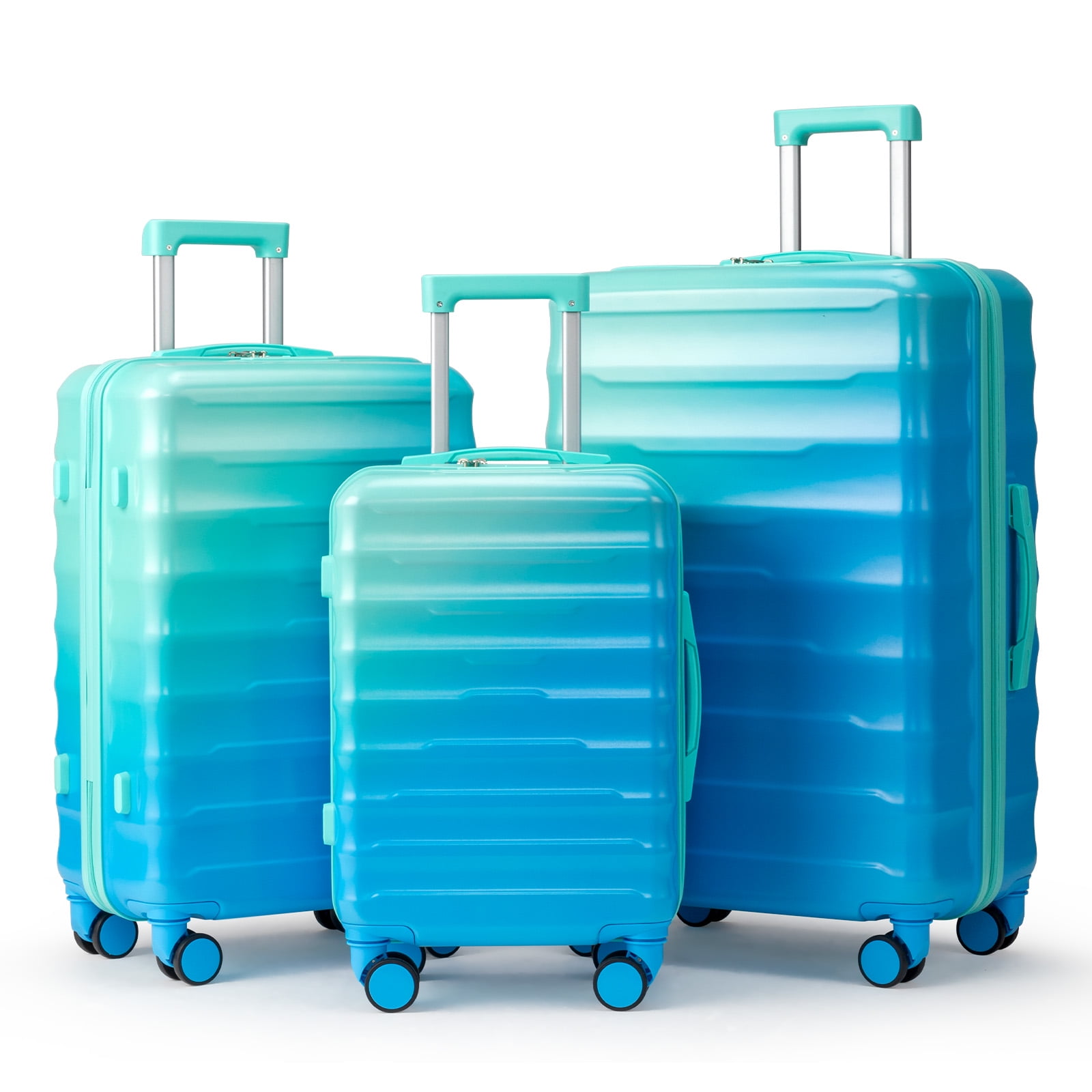 Zimtown Luggage Hardshell Sets 3 Piece Gradient Color Suitcase with TSA ...