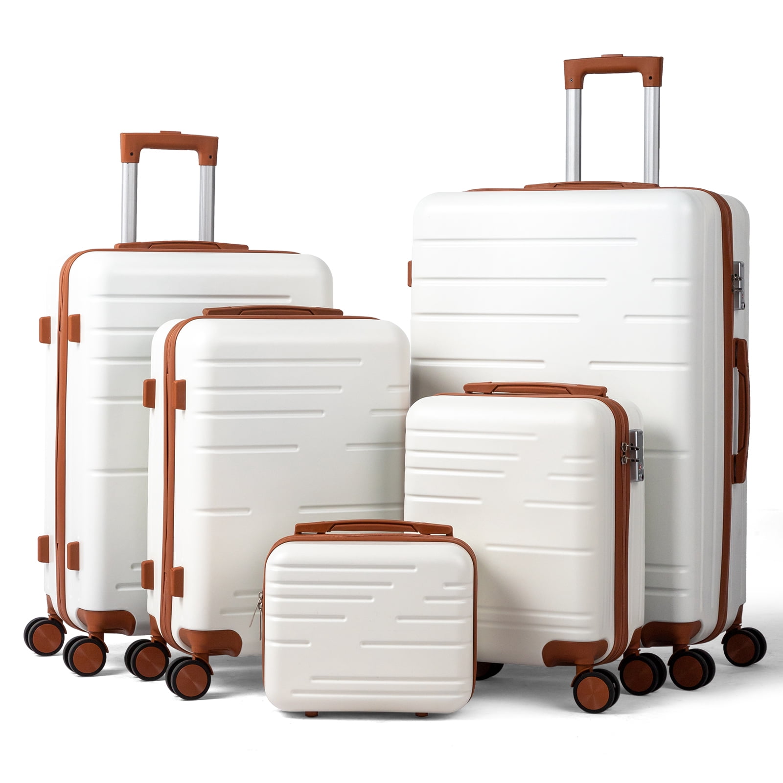 Zimtown Luggage Sets 5 Piece Hardside Expandable Suitcases with Spinner ...