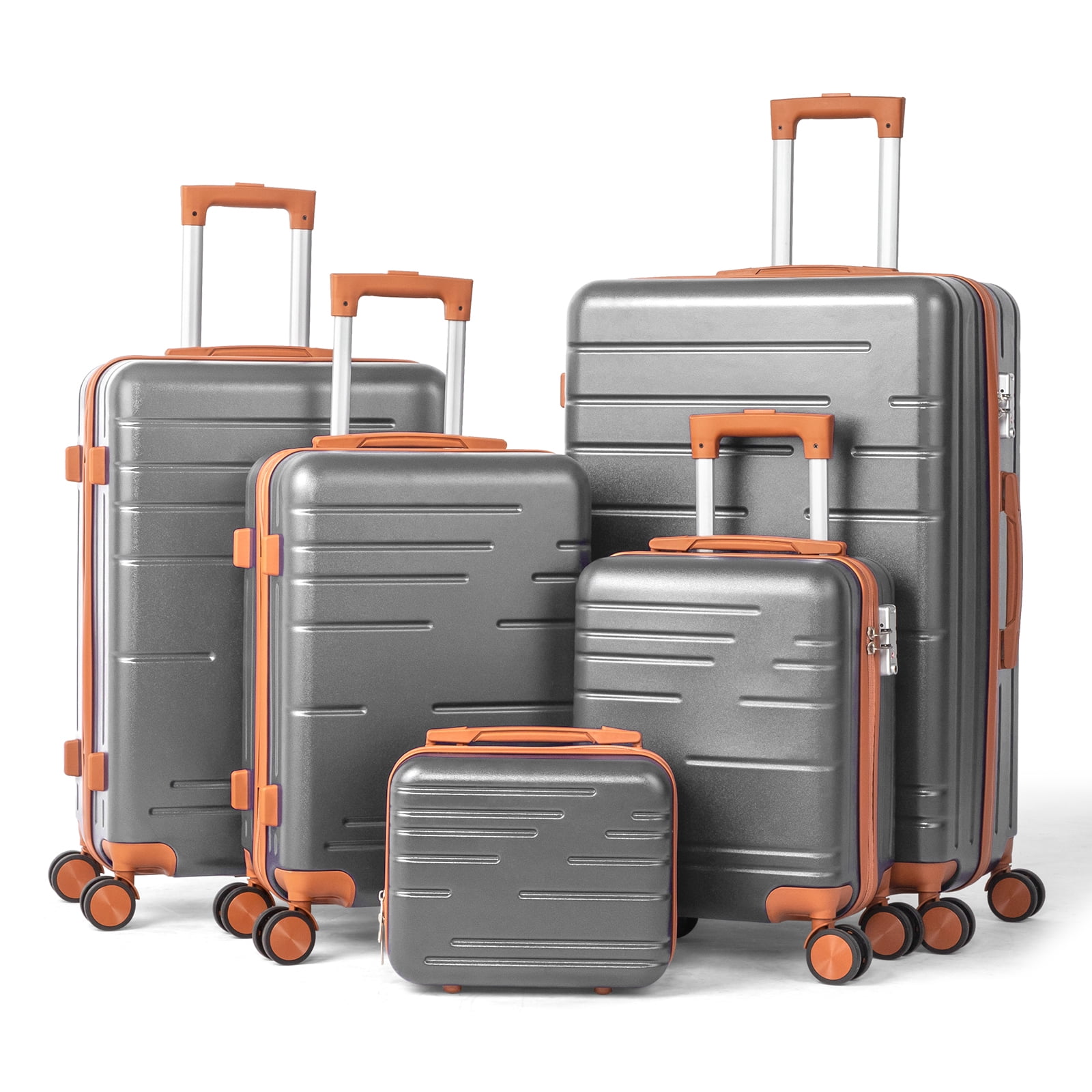 Zimtown Luggage Sets 5 Piece Hardside Expandable Suitcases with Spinner ...