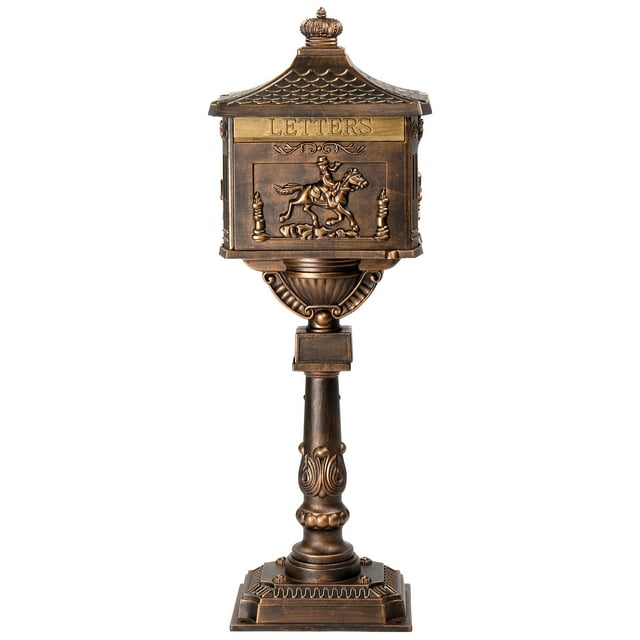 Zimtown Mailbox Cast Aluminum Mailboxes for Homes With Post Newspaper ...