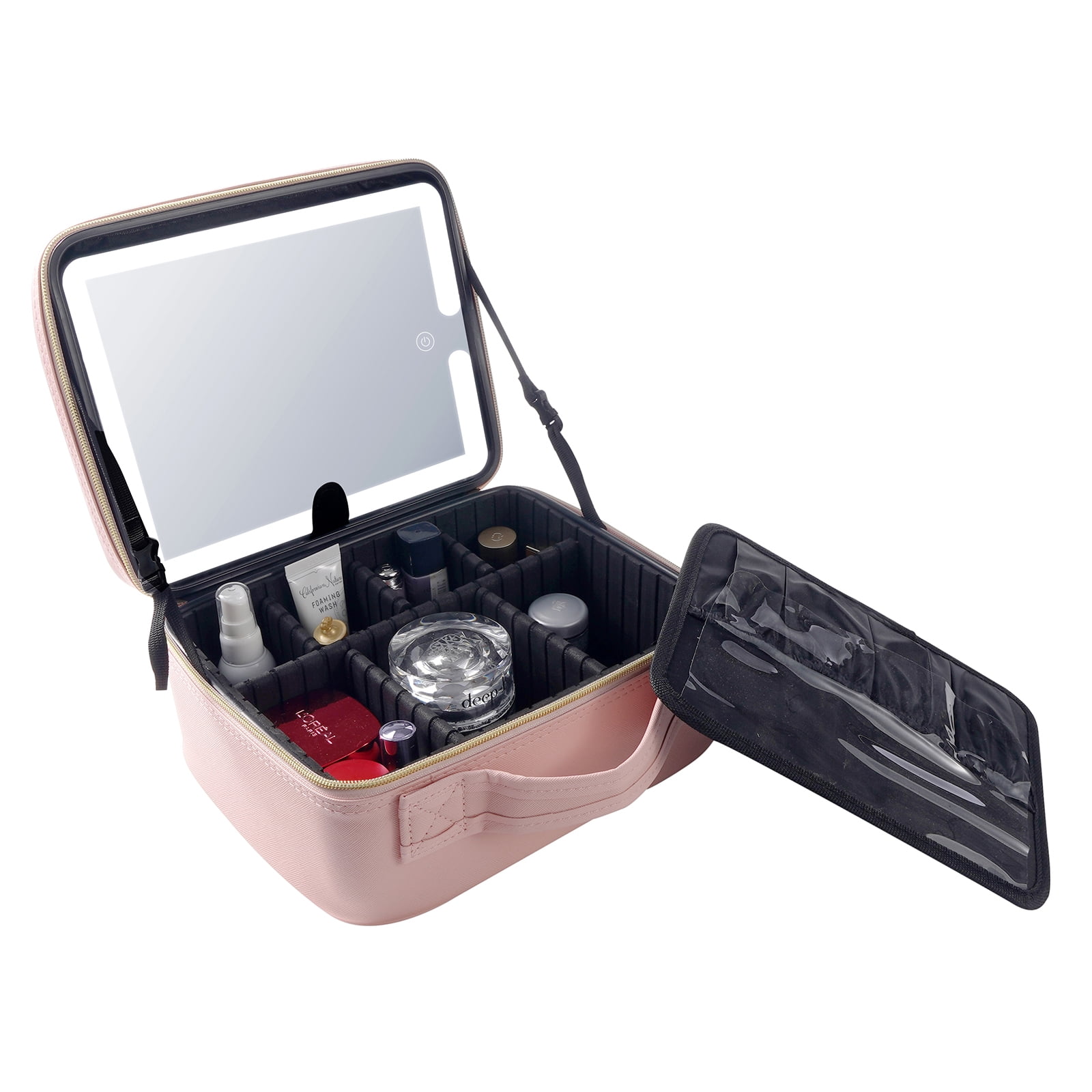 Zimtown Makeup Train Case, Portable Cosmetic Makeup Bag with Mirror and ...